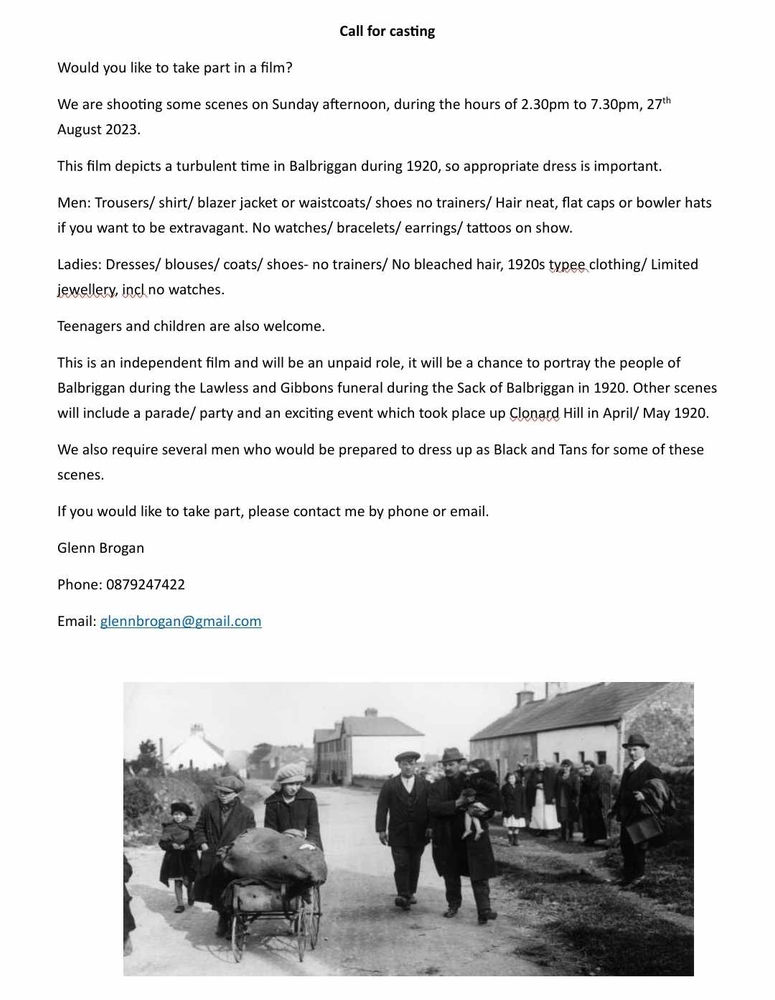 Filming: The Sack of Balbriggan | FOIRA 1916-1921