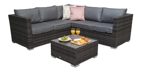Georgia - Compact Corner Set - Mixed Grey | Luxury Rattan Direct