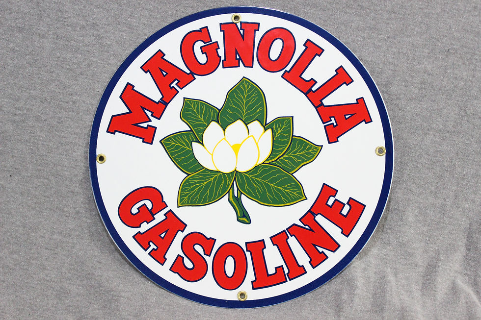 Magnolia Gasoline Porcelain Sign | KCsKoolFuel