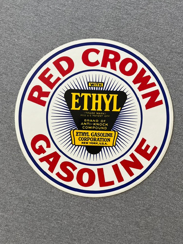 Red Crown Ethyl Gasoline 12" Vinyl Decal | KCsKoolFuel