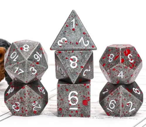 Dice Set - Metal - Blood Splatter | Geekology Lab