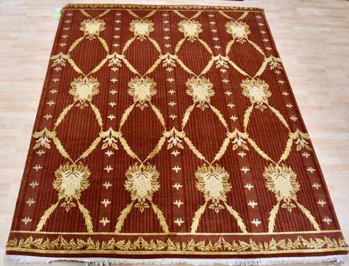 Regency Style Rug: Richly Colored Wool & Silk, Hand-Knotted