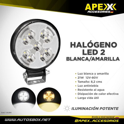 HALÓGENO LED 2 BLANCA / AMARILLA | autobox