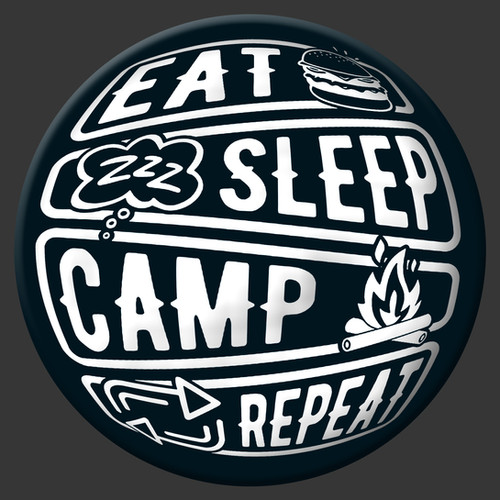 Wechsel-Emblem Eat Sleep Camp Repeat | V-Sticker.com