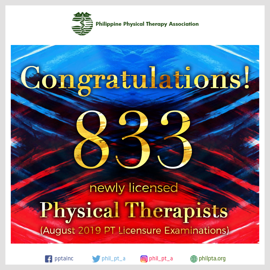 833 Pass the August 2019 Physical Therapist Licensure Exam