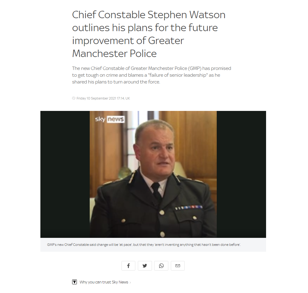 Chief Constable Stephen Watsons Commitment - GMCA - GMP - Mancunians.