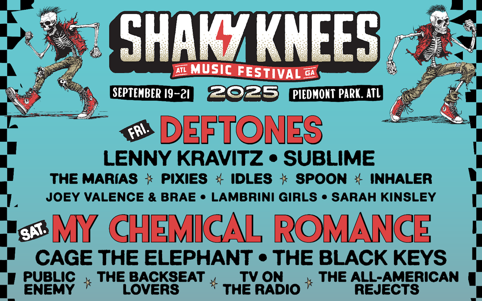 Deftones My Chemical Romance Blink 182 Set To Headline Shaky Knees