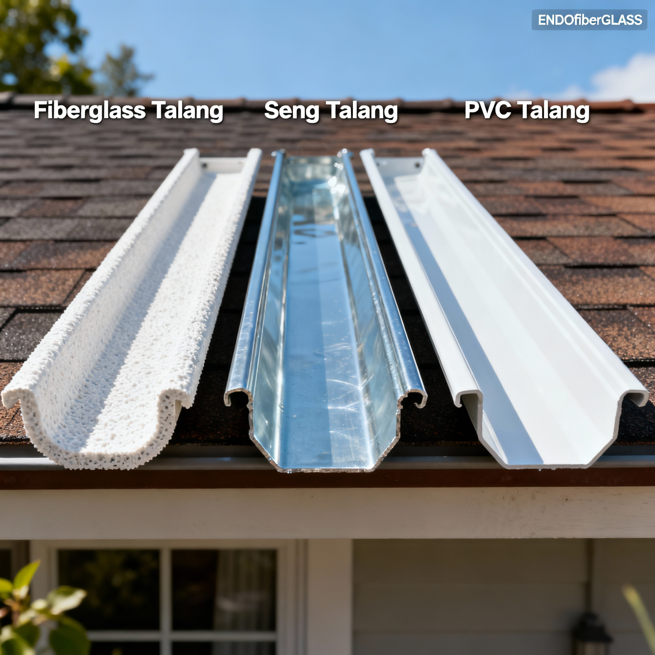 Talang Air Fiberglass vs Talang Seng/PVC – Mana Lebih Unggul?