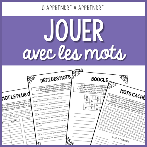 Jouer avec les mots | Apprendreàapprendre