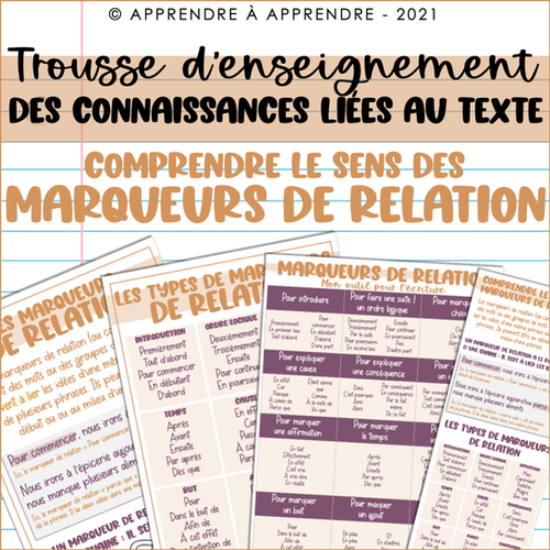 Comprendre le sens des marqueurs de relation | Apprendre à apprendre