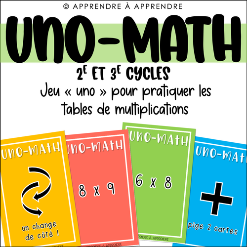 Uno math | Apprendre à apprendre