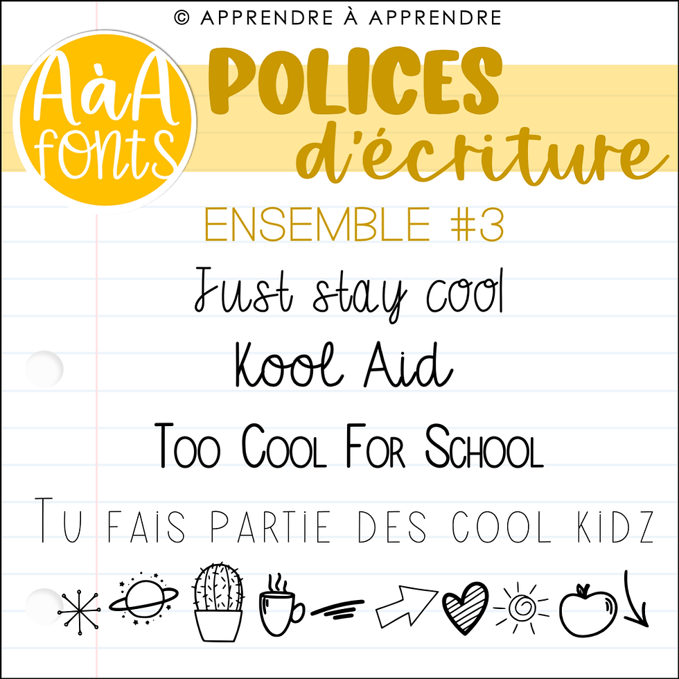 AàA Fonts - Ensemble 3 | Apprendreàapprendre