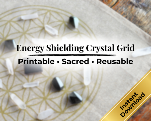 Energy Shielding Crystal Grid Printable • Spiritual Protection Tool ...