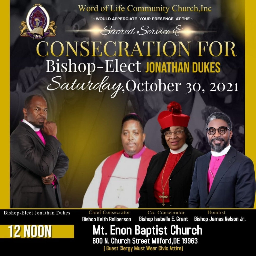 Sacred Service and Consecration for Bishop-Elect Jonathan Dukes | WOLCC DE