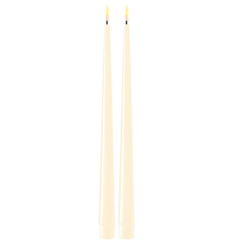 Flameless LED Tapered Ivory Dinner Candles Pack of Two | Two Size ...