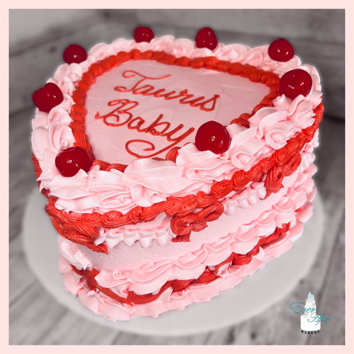 Heart Cake (Vintage Lambeth Style, Burn Away Heart Cake, Edible Image ...