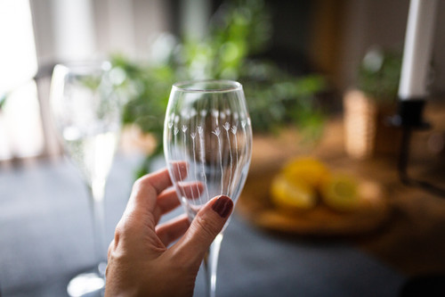 A pair of seed head champagne flutes | The Corbeau Press