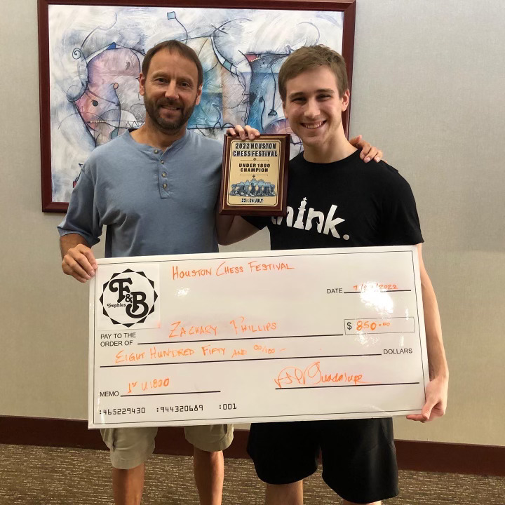 Beau Phillips Wins 1800 & Under Division Houston Chess Festival