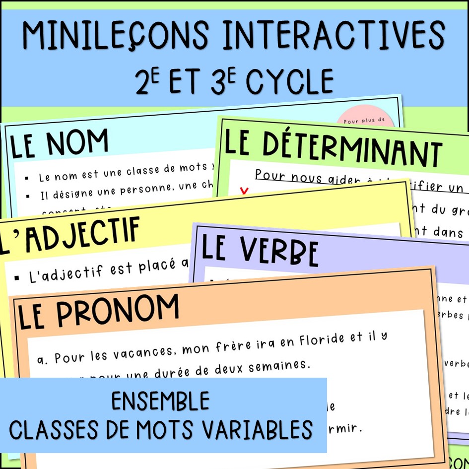 Enseigner les classes de mots