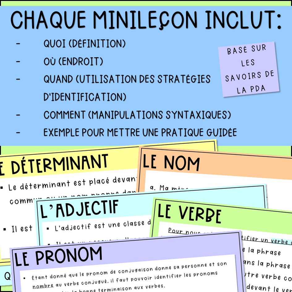 Enseigner les classes de mots