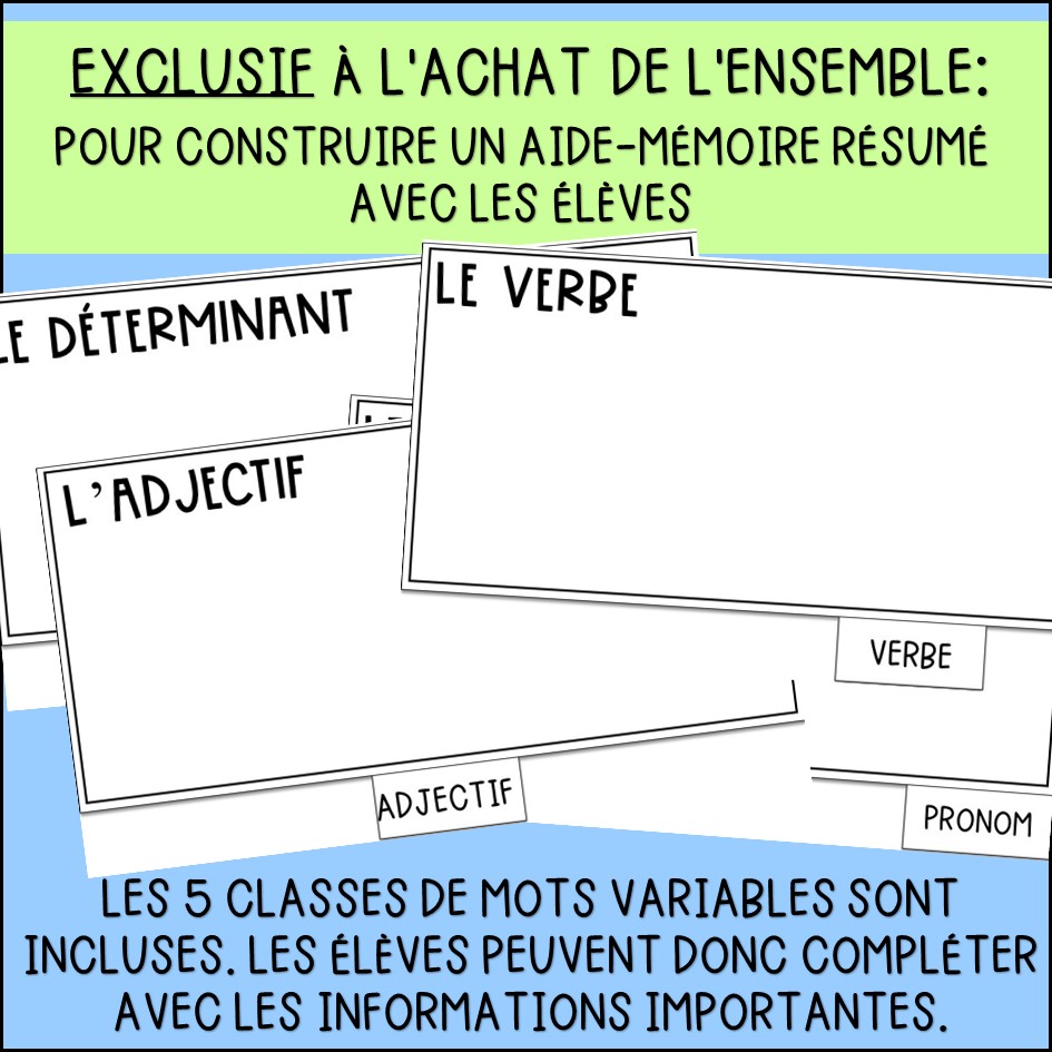 Enseigner les classes de mots