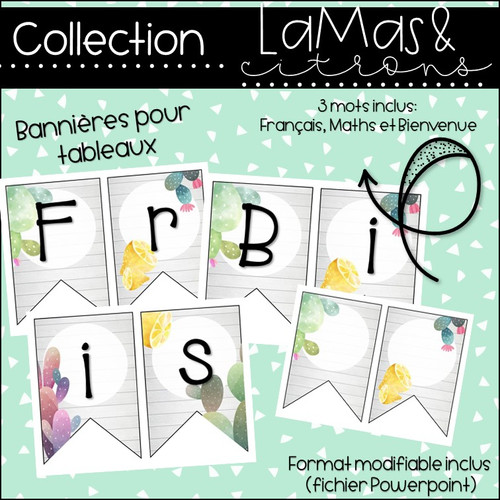 Collection Lamas et citrons - Bannières | La classe de Karine