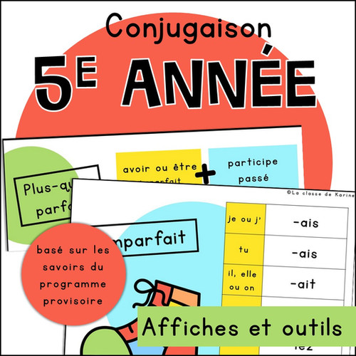 Conjugaison - Affiches - 5e année | La classe de Karine
