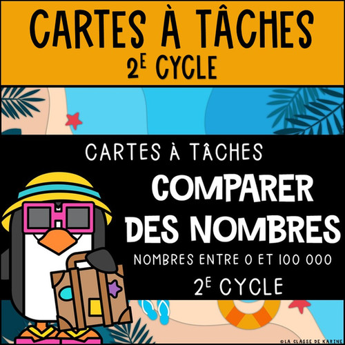 Cartes à tâches - Comparaison de nombres - 0 à 100 000 | La classe de ...
