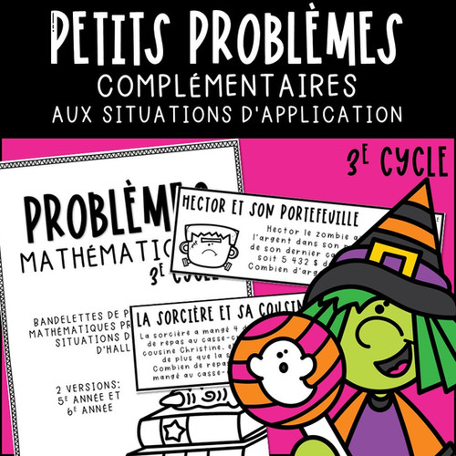 Petits problèmes d'Halloween - 3e cycle | La classe de Karine