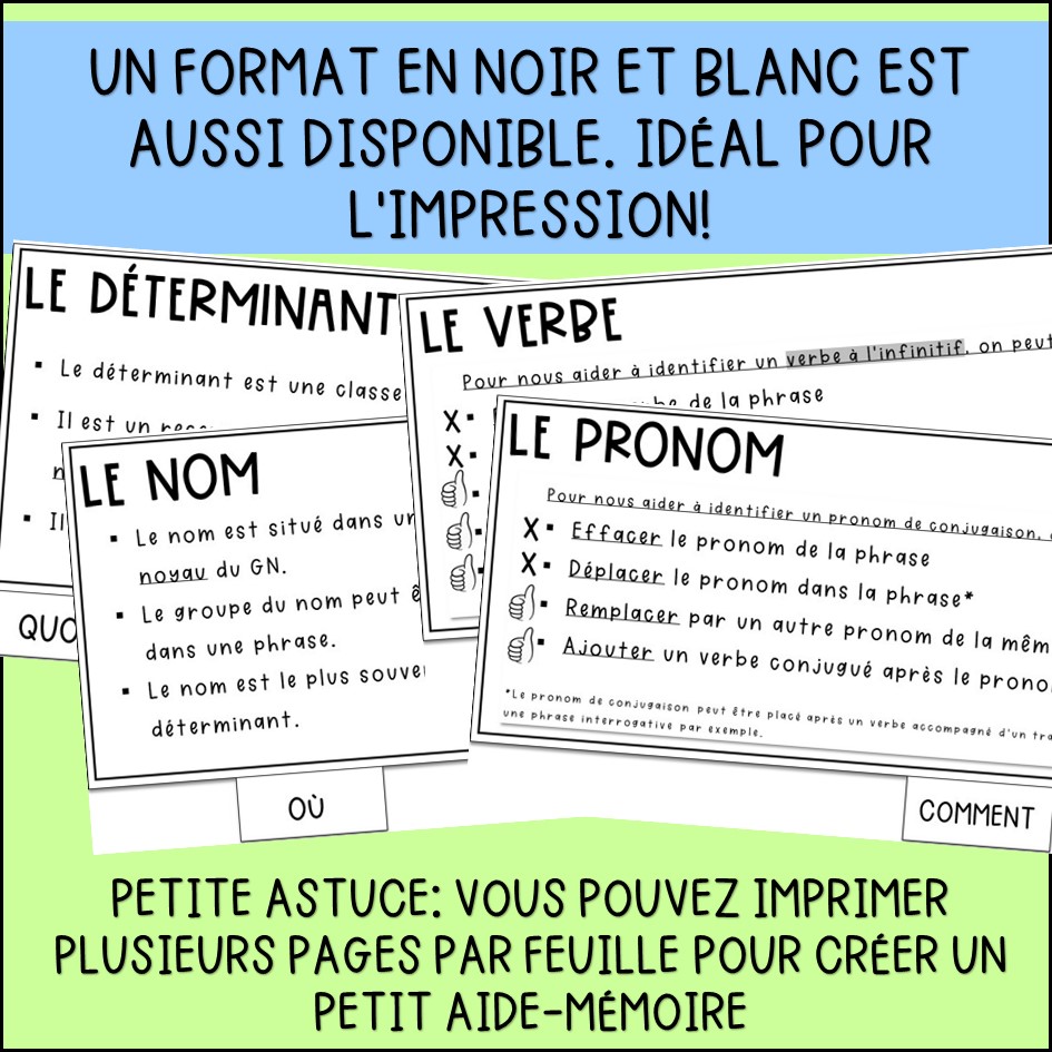 Enseigner les classes de mots
