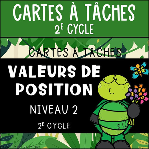 Cartes à tâches - Valeurs de position - Niveau 2 | La classe de Karine