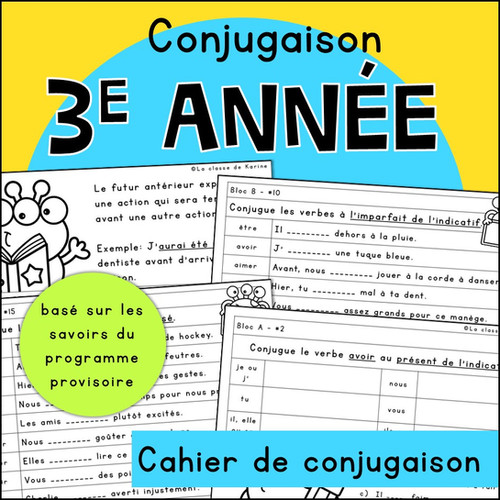 Cahier de conjugaison - 3e année | La classe de Karine