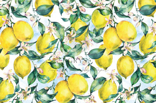 Grys. Textured Decoupage Paper- Lemons | Redesigns