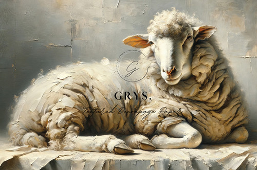 GRYS. Textured Decoupage Paper - Sheep Portrait | Redesigns