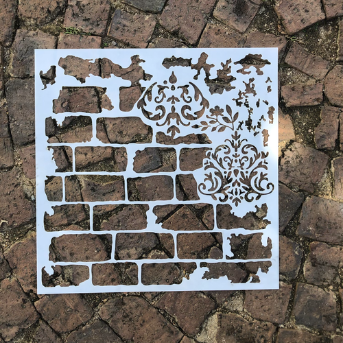 Brick Stencil with pattern - 400 x 400 | Redesigns