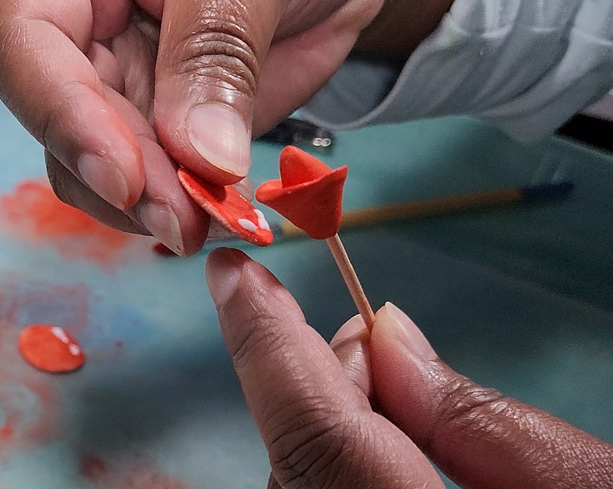 A Lesson Learned from Coloring Unbaked Polymer Clay with Pastels