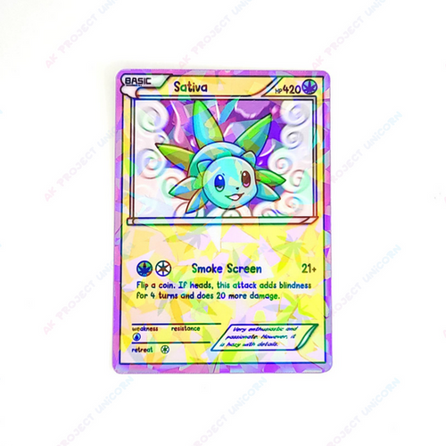 Holographic Sativa Card Sticker | AK Project Unicorn