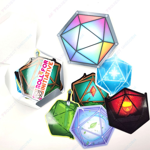 D20 Sticker Set - 6 Stickers | AK Project Unicorn