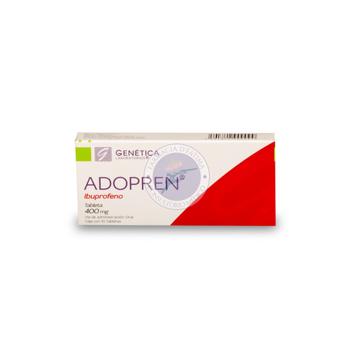 Adopren (ibuprofeno) tableta 400mg 10 tabletas | Farmacia D'Fatima