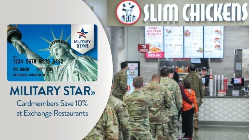 Your Military Star® Card Saves You 10% At Exchange Restaurants