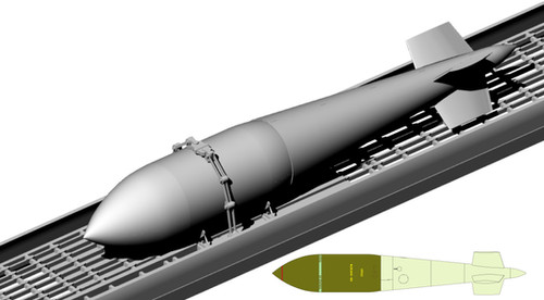 RAF Tallboy 12000lb bomb with decals and supports | Iconicair