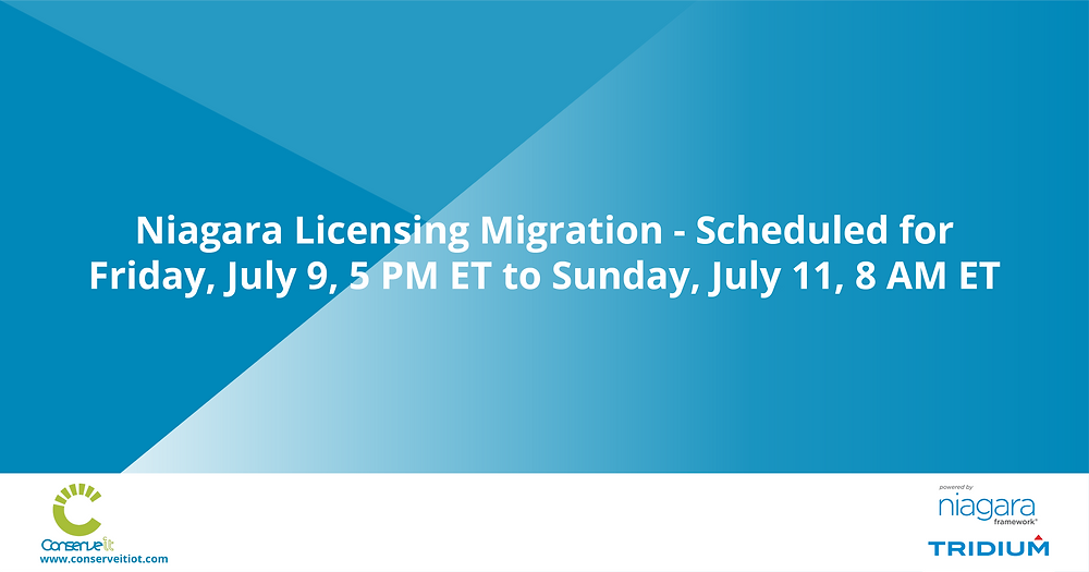 Niagara Licensing Migration - Scheduled for Friday, July 9, 5 PM ET to ...