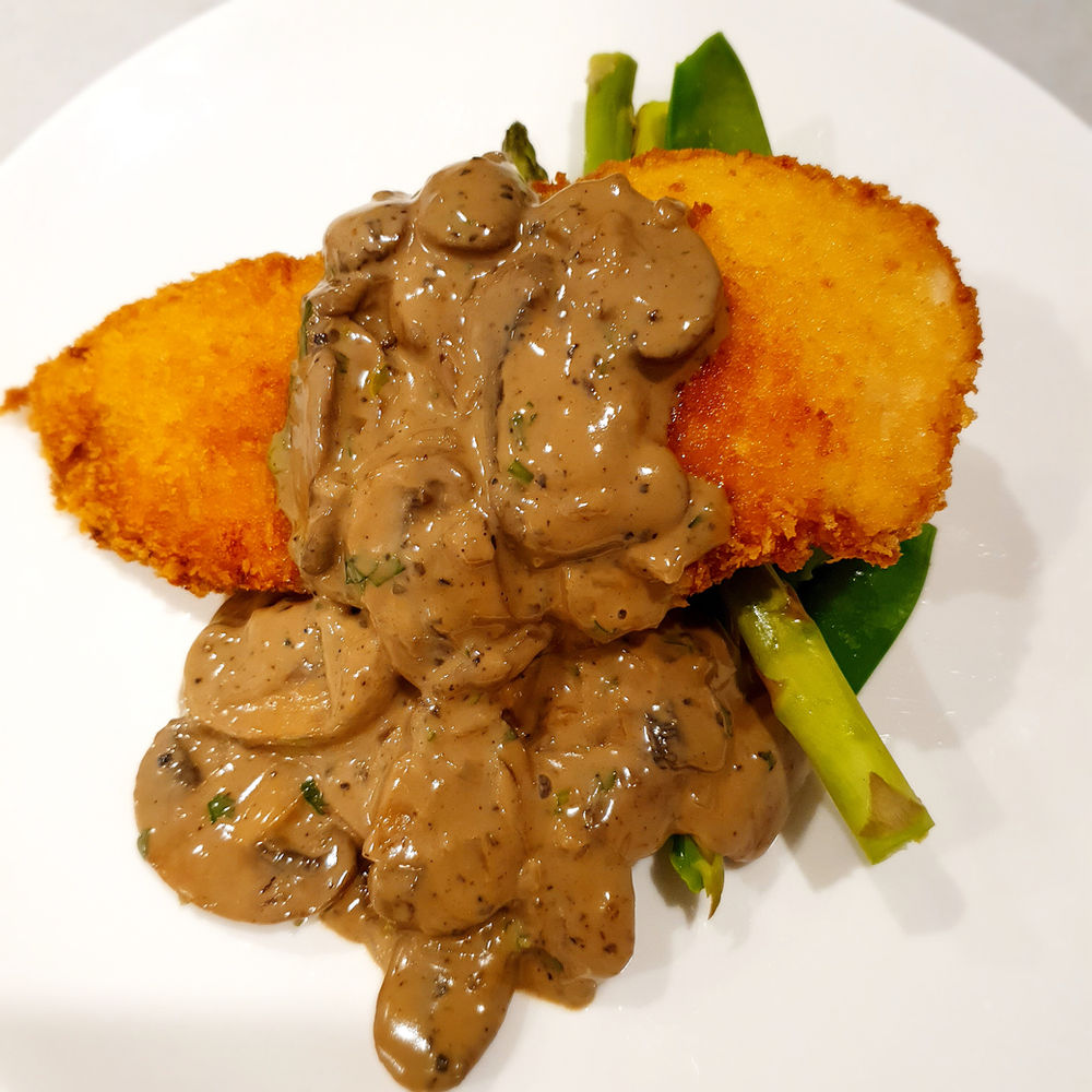 Chicken Schnitzel with Mushroom Sauce