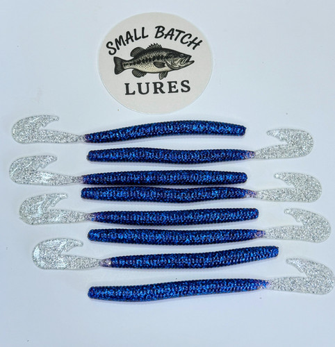 Tail Ripper worm Blue Haze | Small Batch Lures