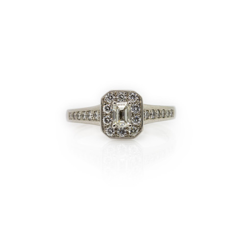 Raphael Collection Platinum Emerald Cut Diamond Engagement Ring ...