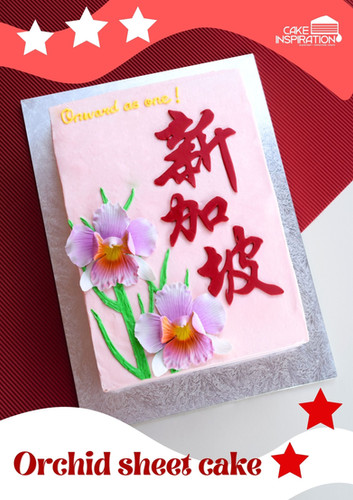 NDP Orchid Sheet Cake | Cakeinspiraton SG