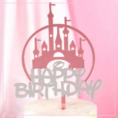 Happy Birthday - Acrylic Tag -Princess Castle - No.036 | Petissier SG