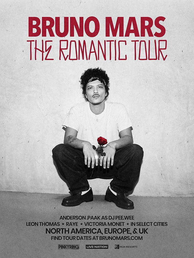 Bruno Mars Announces 2026 “The Romantic Tour” With Massive Stadium Run