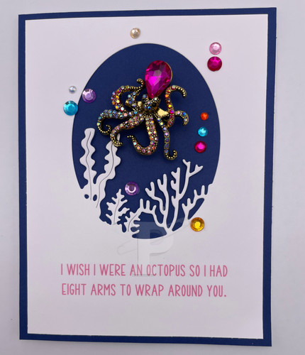 Octopus Brooch-Octopus Hug-Pink Rhinestone | Journey Out of the Blue