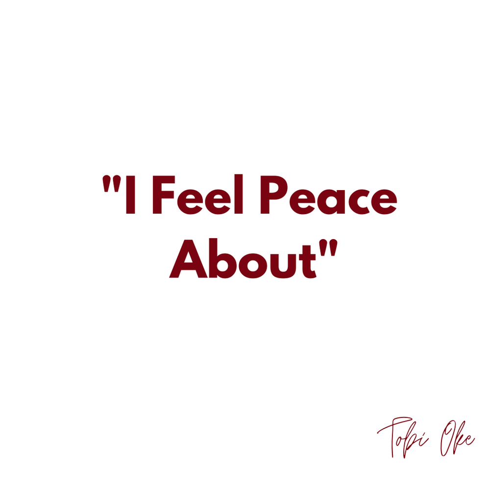 "I Feel Peace About It"